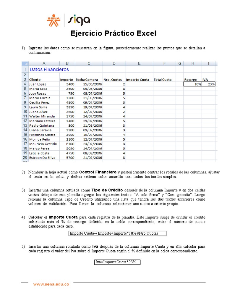 Ejpractico 3 Excel | PDF | Microsoft Excel | Estadísticas