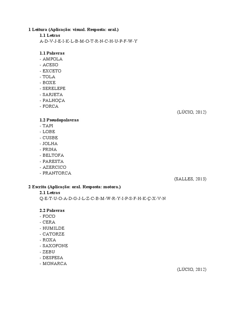 Teste TISD para Identificação de Dislexia | PDF | Dislexia ...