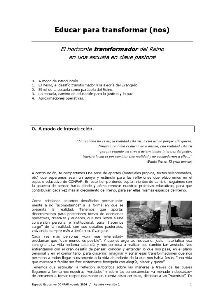 Educar para Transformar | PDF | eucaristía | Iglesia Católica
