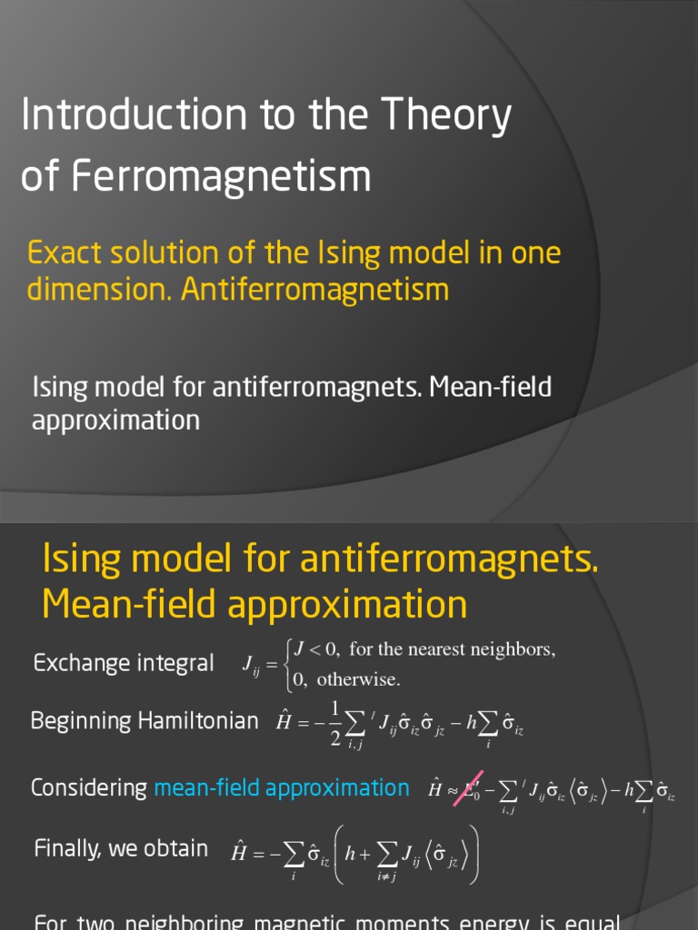 6.2 Ising Model For Antiferromagnets. Mean-Field Approximation | PDF ...