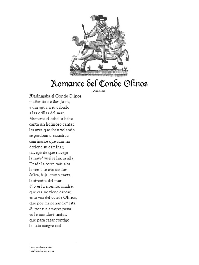 Romance Del Conde Olinos | PDF