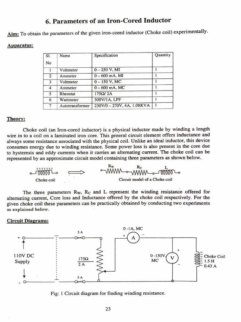 Parameters of Iron Core Inductor | PDF | Inductor | Inductance