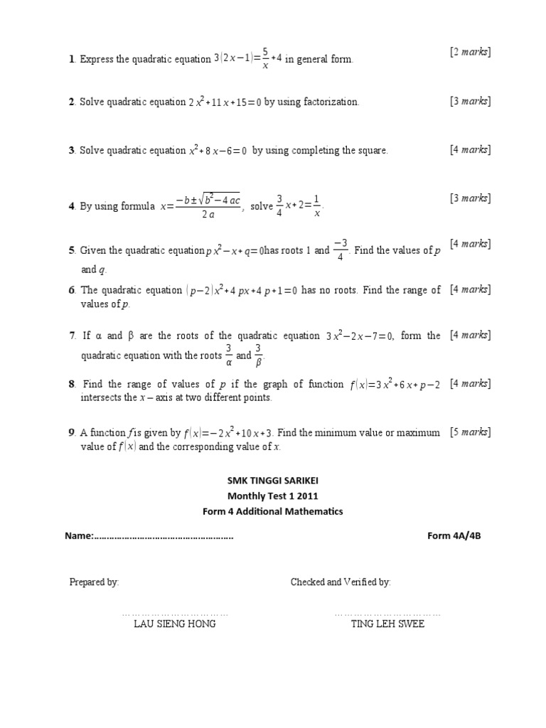Monthly Test 1 V2 | PDF