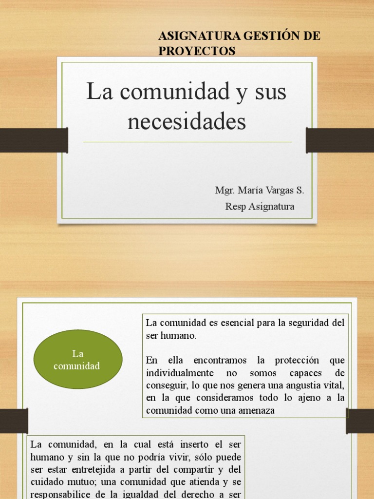 2º La Comunidad y Sus Necesidades | PDF | Comunidad | Sector privado
