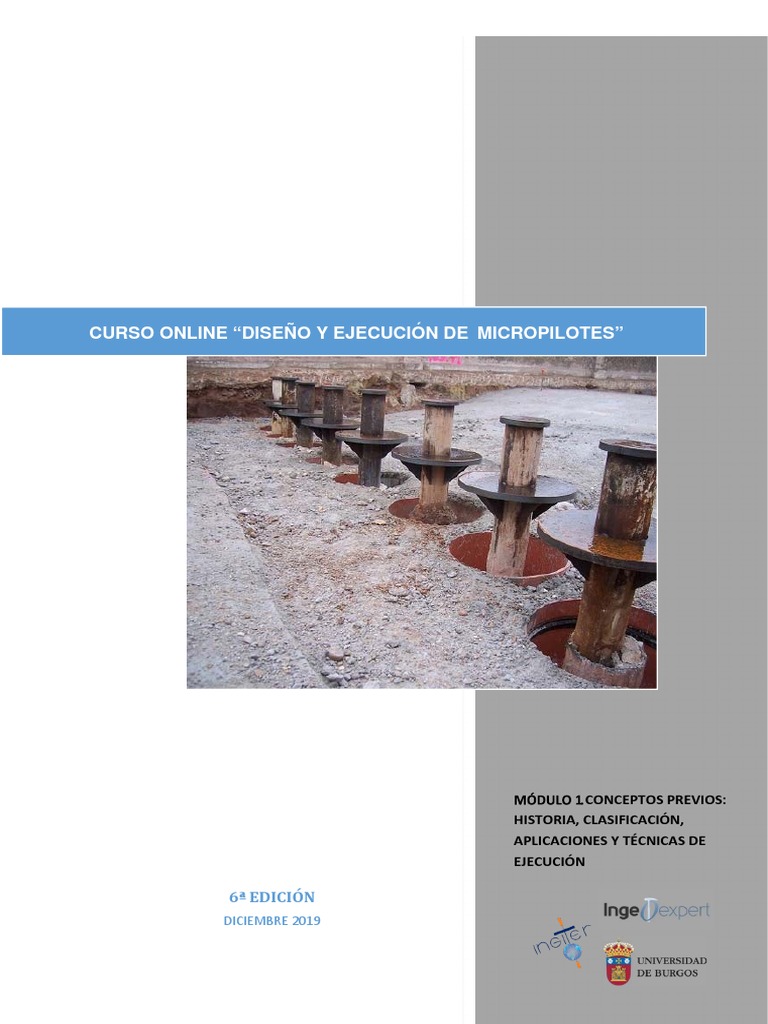 Micropilotes - Módulo I | PDF | Fundación profunda | Fundación (Ingeniería)