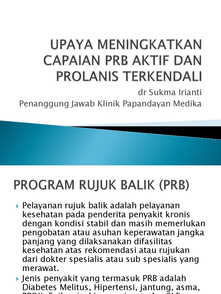 Upaya Meningkatkan Capaian PRB Aktif Dan Prolanis Terkendali | PDF