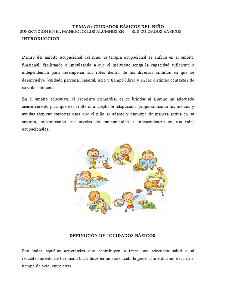 Cuidados Básicos para Niños en Terapia | PDF | Desorden hiperactivo y ...