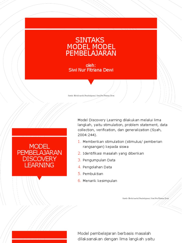 Sintaks Model Pembelajaran Rev - Siwi | PDF | Pengembangan Diri