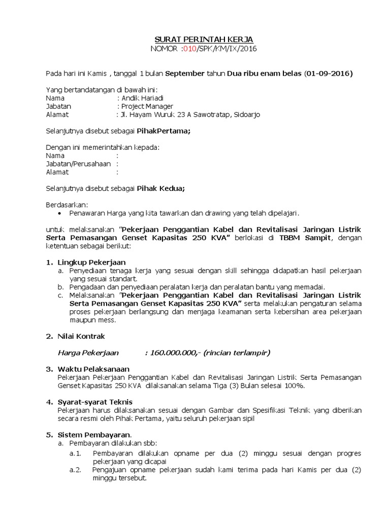 SPK Mandor (Sampit) | PDF