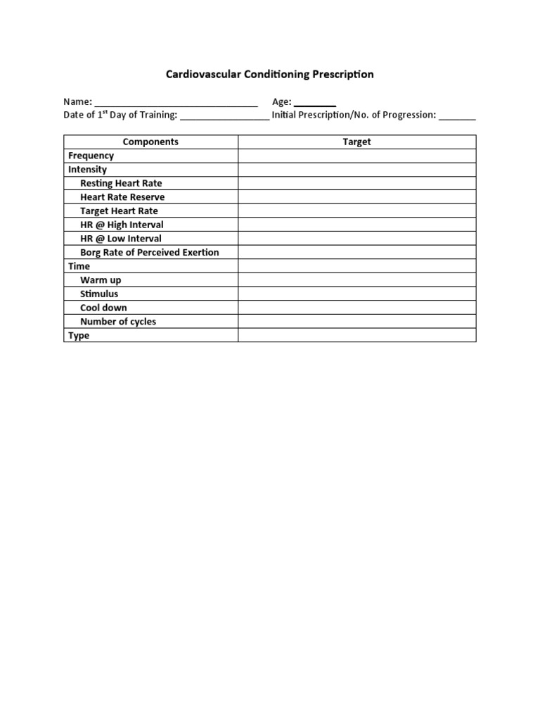 Exercise Prescription | PDF