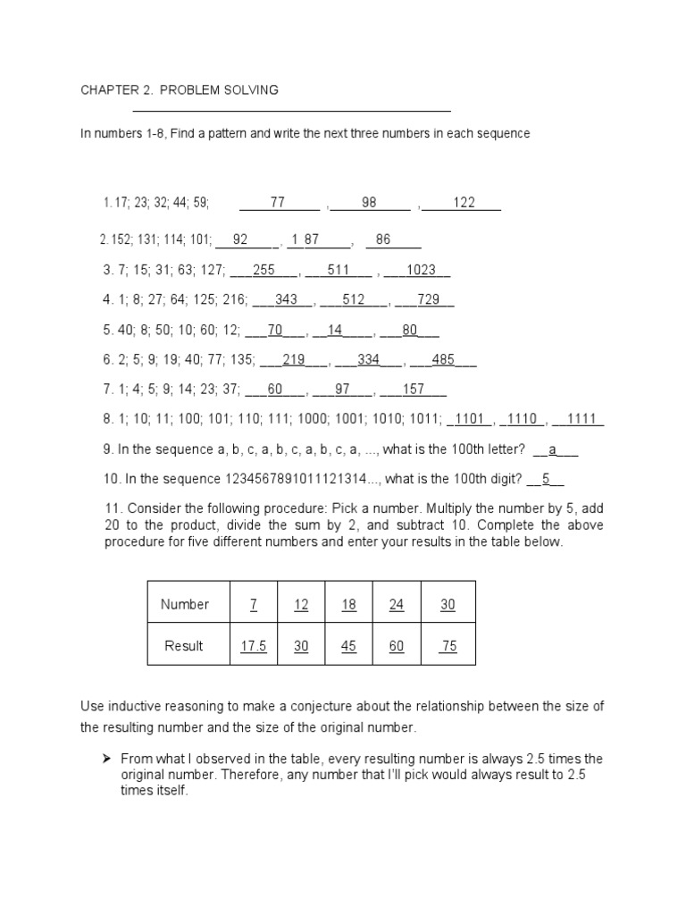 Chapter 2. Problem Solving | PDF