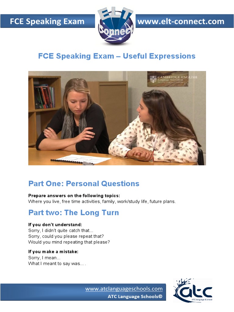 FCE Speaking Exam Expressions | PDF | Cognition | Cognitive Science