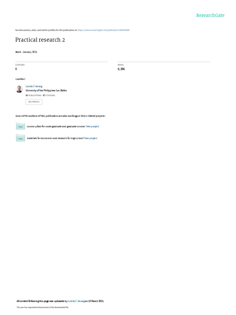 Quantitative Research Methods: A Textbook for Senior High School ...