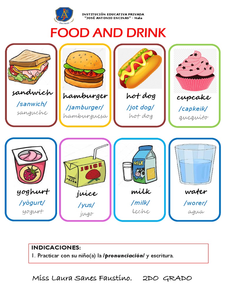 Food and Drink: Sandwich Hamburger Hot Dog Cupcake | Download Free PDF ...