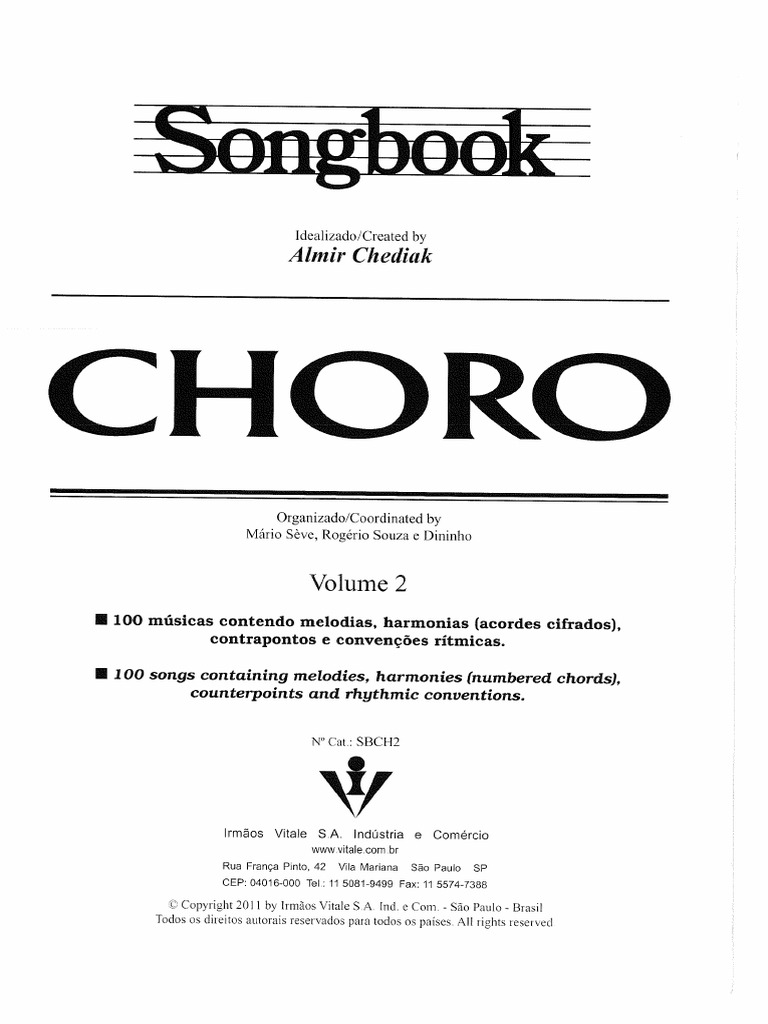 Songbook Choro - Almir Chediak Vol. 2 | PDF