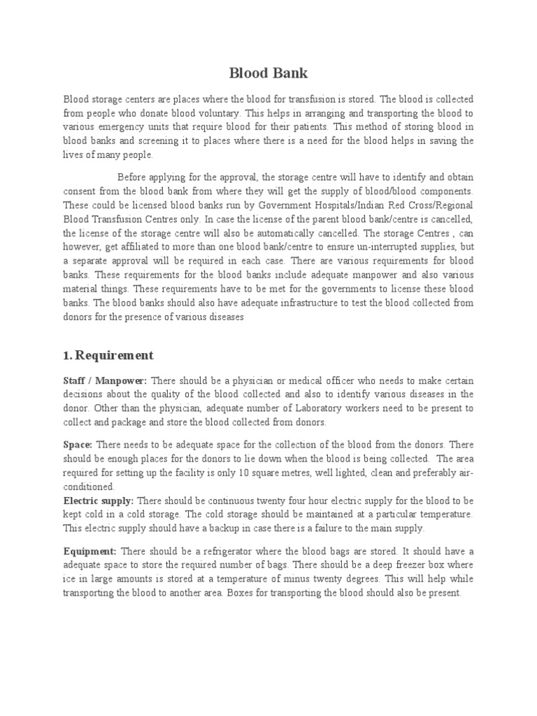 Blood Bank | PDF | Blood Donation | Blood Transfusion