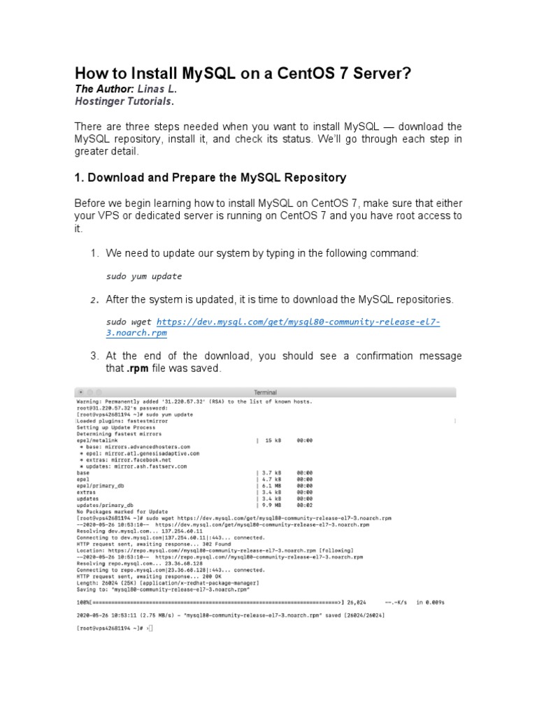 how-to-install-mysql-on-a-centos-7-server-1-download-and-prepare-the-mysql-repository-pdf
