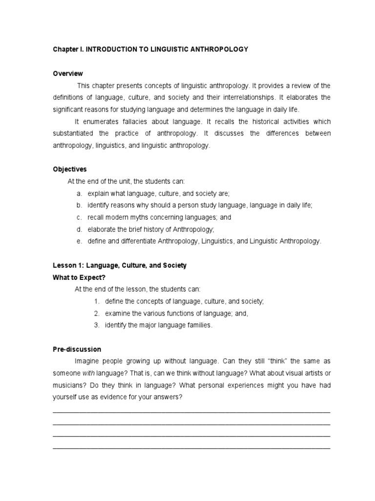 Understanding the Foundations of Linguistic Anthropology: An ...