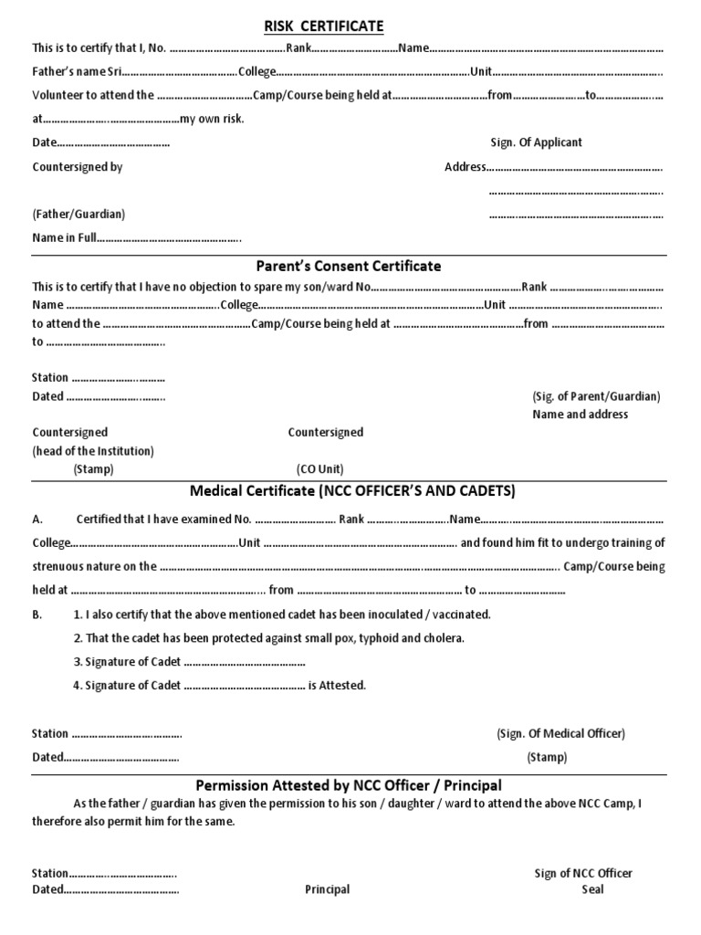 Risk Certificate | PDF