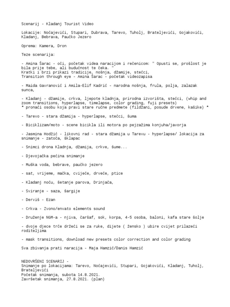 Scenarij - Turizam | PDF