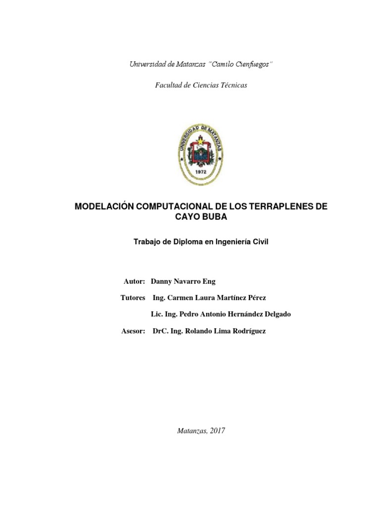 Modelación Computacional de Los Terraplenes de Cayo Buba (Danny Navarro ...