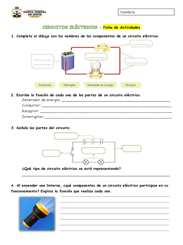 Circuitos Electricos Ficha de Actividades | PDF | Ingenieria Eléctrica ...