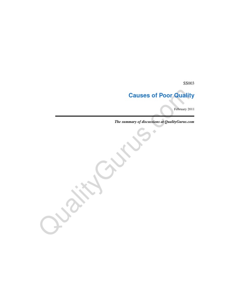 Causes of Poor Quality Explained | PDF | Business | Psychological Concepts