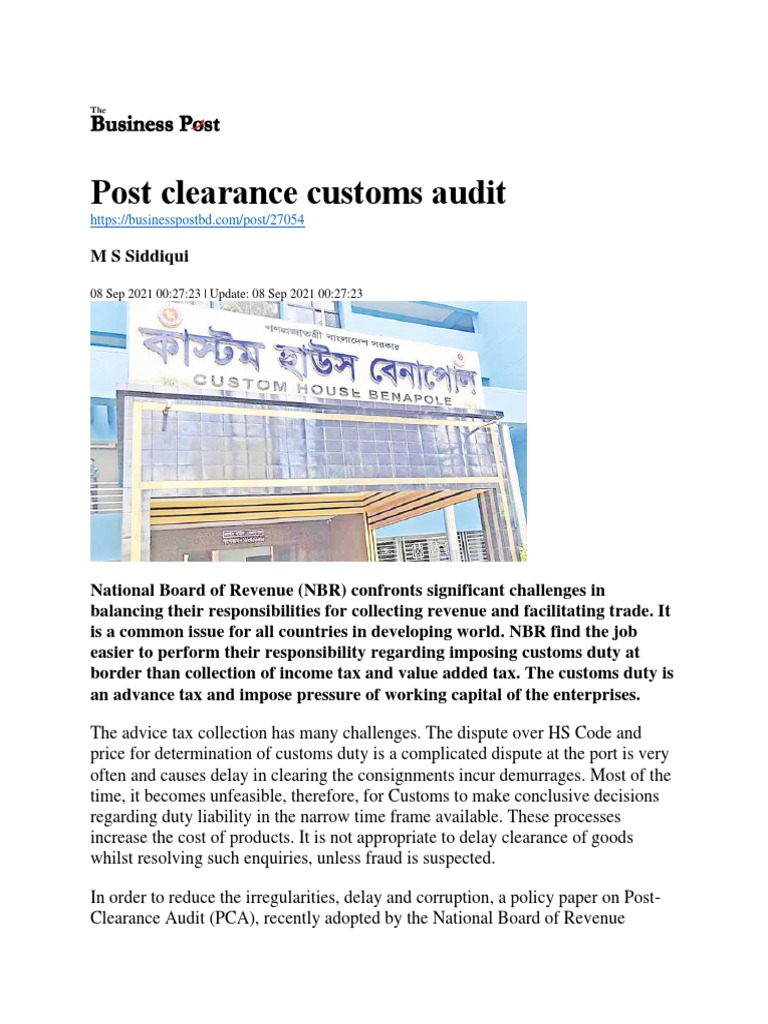 Post Clearance Customs Audit | Download Free PDF | Customs | Audit