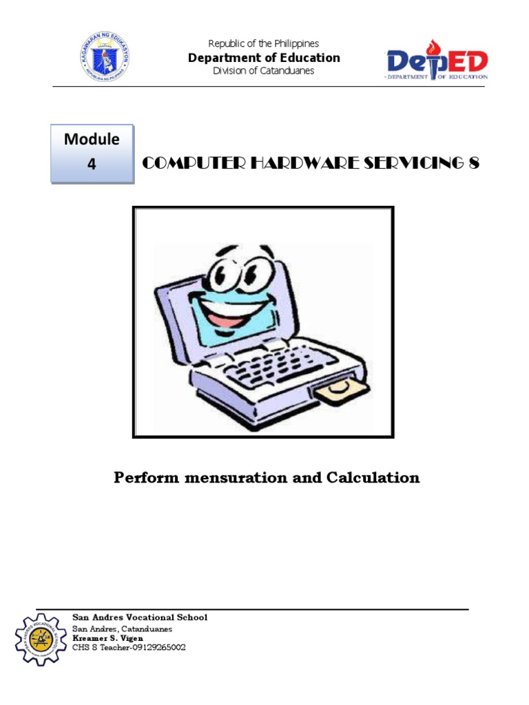 Computer Hardware Servicing 8: Perform Mensuration and Calculation | PDF | Computer Data Storage ...