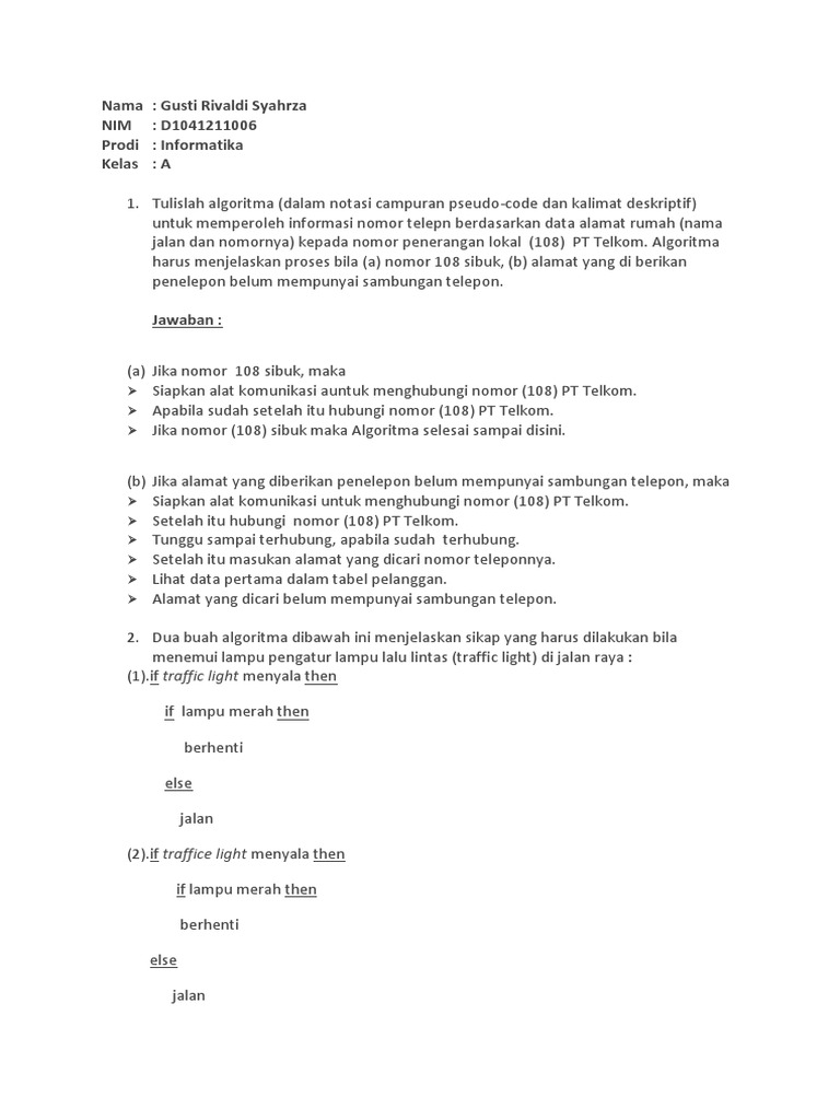 Gusti Rivaldi Syahreza - D1041211006 - Tugas01 Daspro | PDF | Metode & Bahan Ajar | Komputer