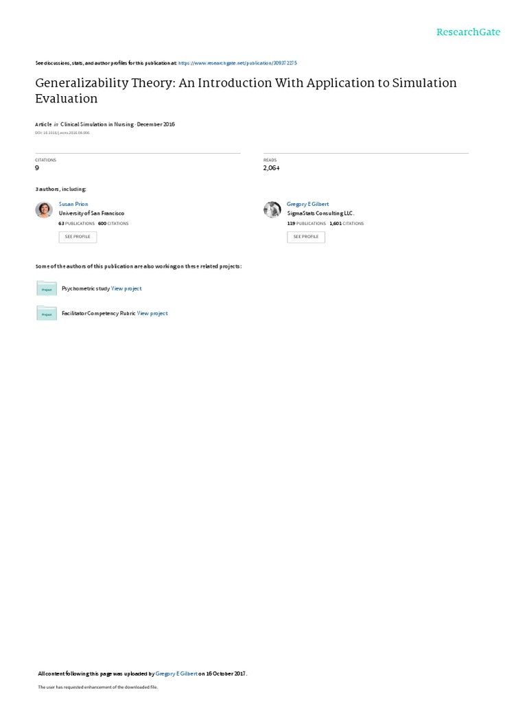 Generalizability Theory: An Introduction With Application To Simulation ...