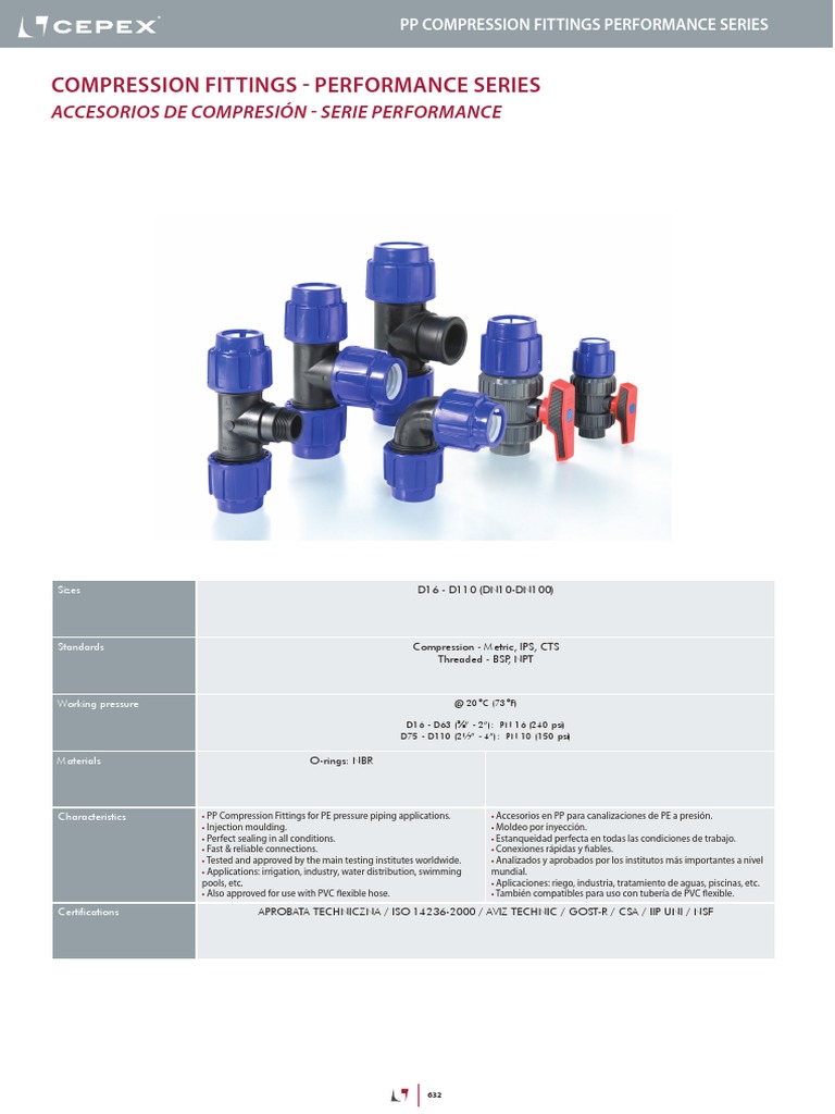Cepex Compression Fittings Performance | PDF | Ingeniero civil | Presión
