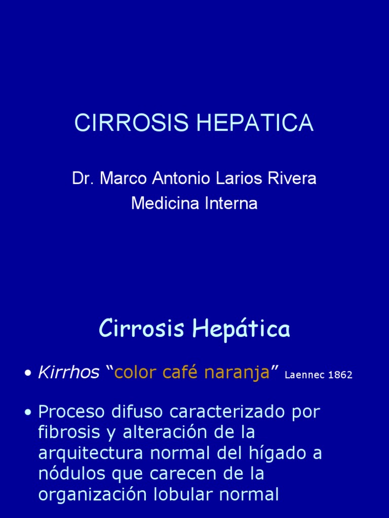 Cirrosis Hepática | PDF | Cirrosis | Especialidades Medicas