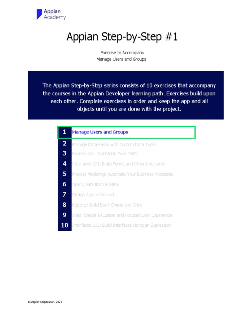 Appian StepbyStep 1 (Users and Groups) | PDF | Mobile App | Application Software