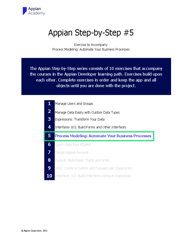 Appian StepbyStep 5 (Process Models) | PDF | Business Process | Double ...