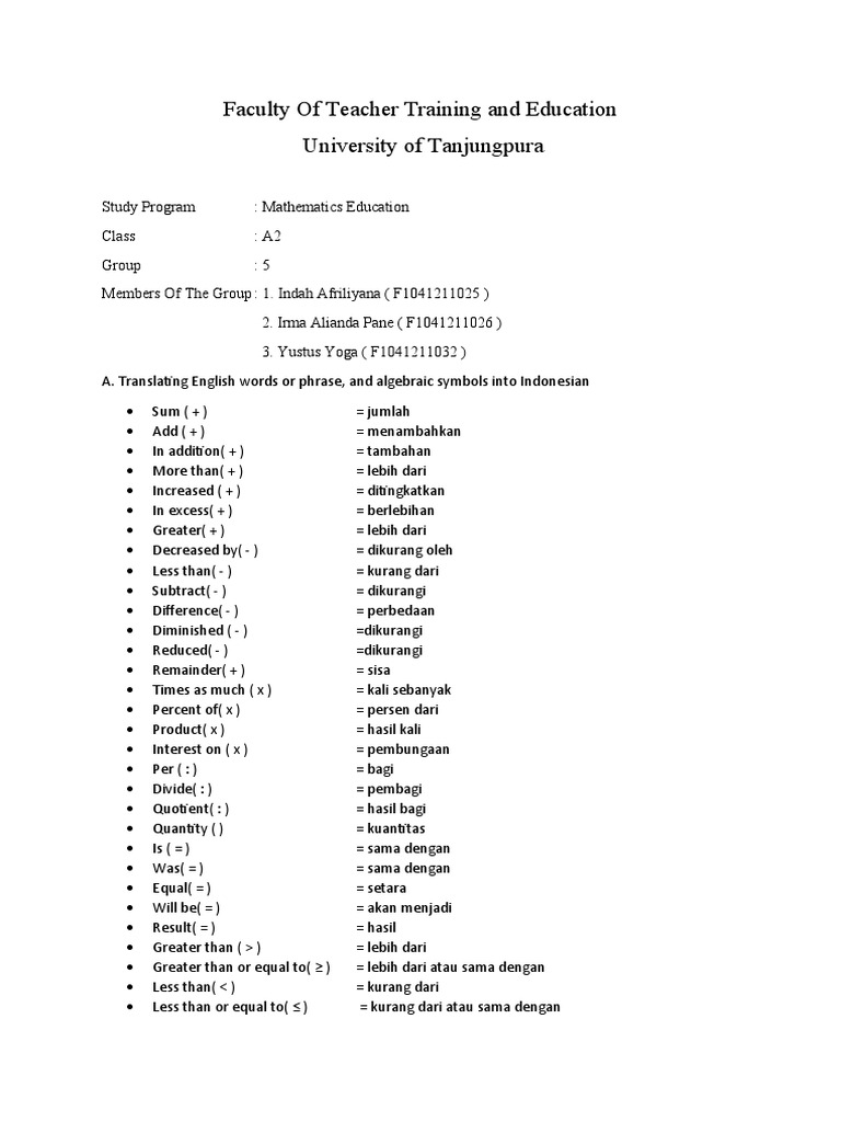 English For Math | PDF