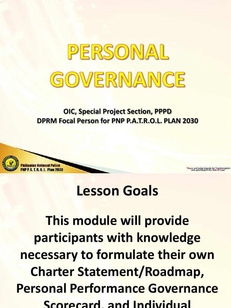 MODULE 3 (Personal Charter Statement and Scorecard) | PDF | Governance ...