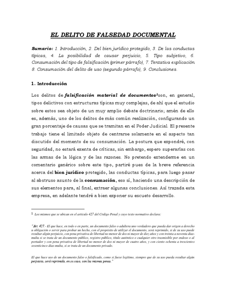 Falsedad Documental | PDF | Derecho penal | Justicia