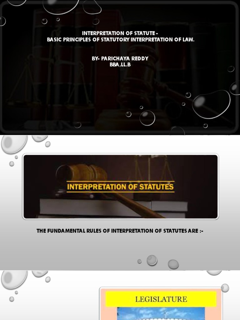 Interpretation of Statute - Basic Principles of Statutory ...