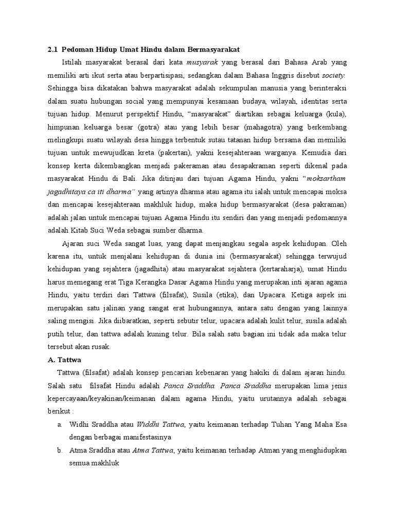 Pedoman Hidup Umat Hindu Dalam Bermasyarakat | PDF Pedoman Hidup Umat Hindu Dalam Bermasyarakat | PDF