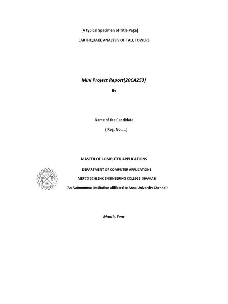 Mini Project Report - Template | PDF | Application Software | Information Age