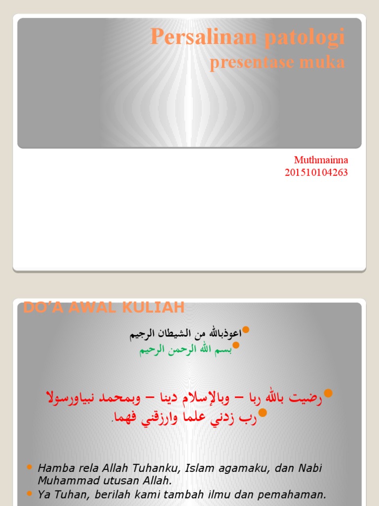 Presentase Muka | PDF | Kesehatan Holistik