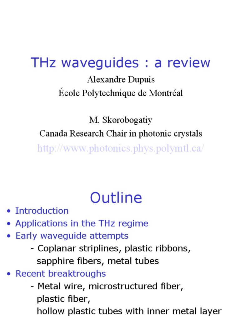 THZ Waveguides | PDF | Waveguide | Terahertz Radiation