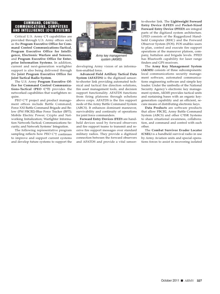 US - Army C4I Systems - 2011 2 | PDF | Military | Military Science
