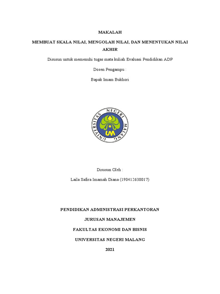 Membuat Skala Nilai, Mengolah Nilai, Dan Menentukan Nilai Akhir | PDF
