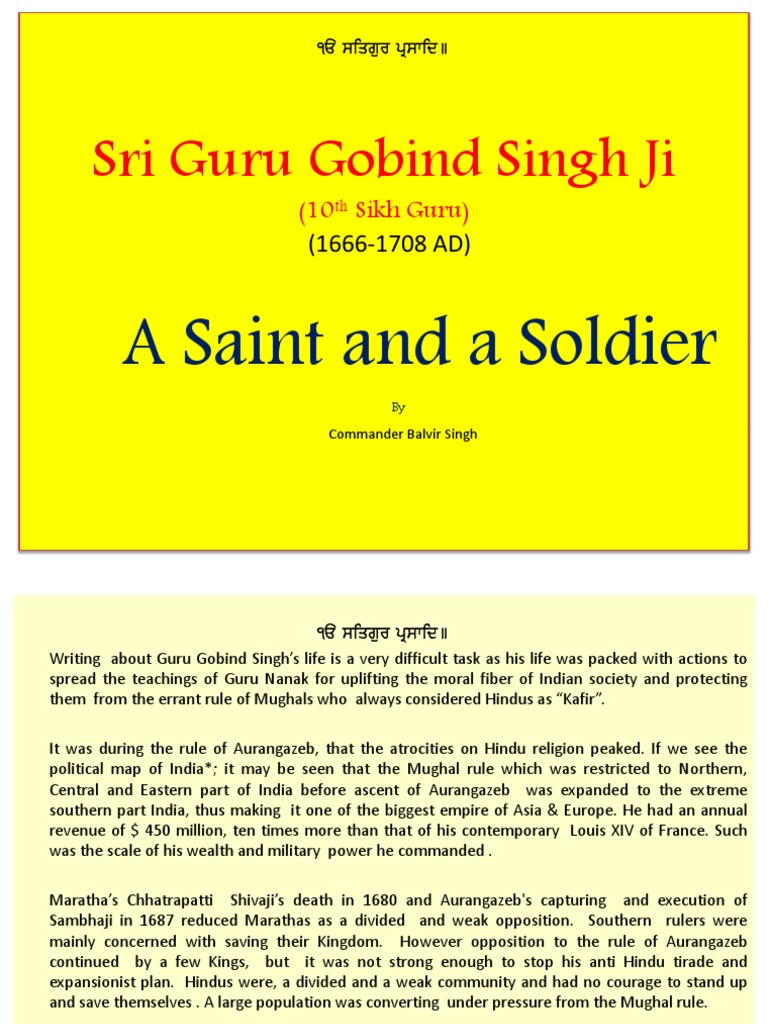 Guru Gobind Singh (1666-1708) | PDF | Indian Religions | Punjab