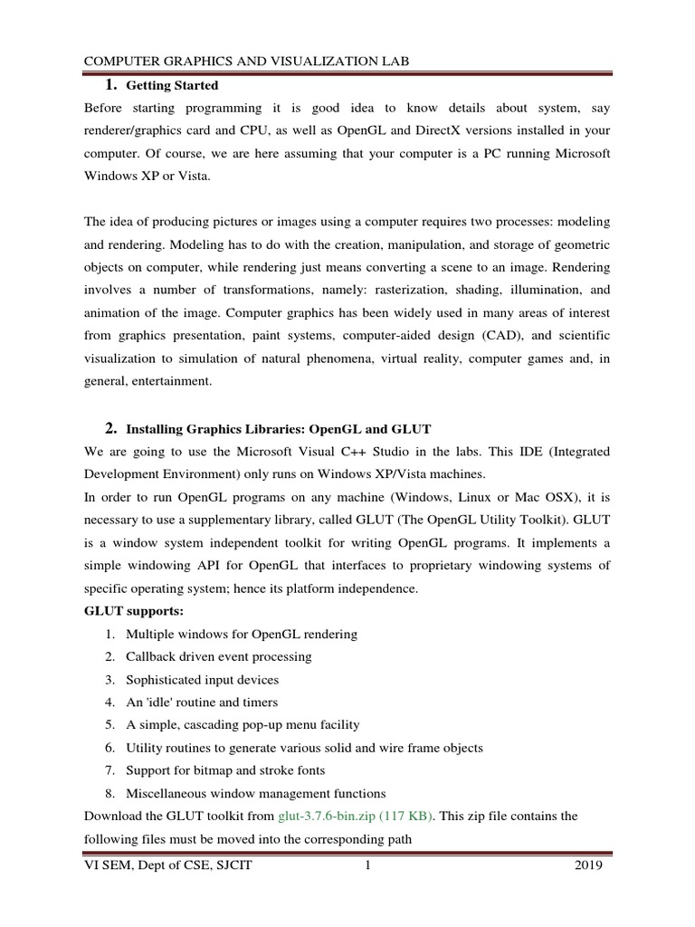Getting Started: Glut-3.7.6-Bin - Zip (117 KB) | PDF | Rendering (Computer Graphics) | 3 D ...