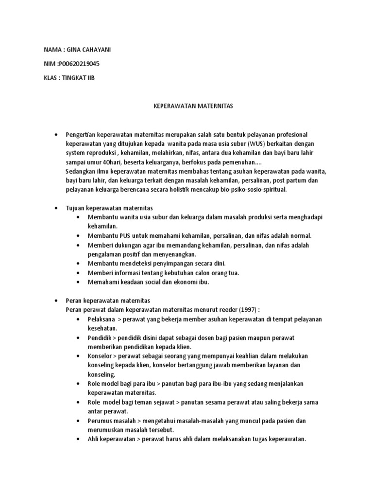 Tugas Ke-2 Maternitas | PDF