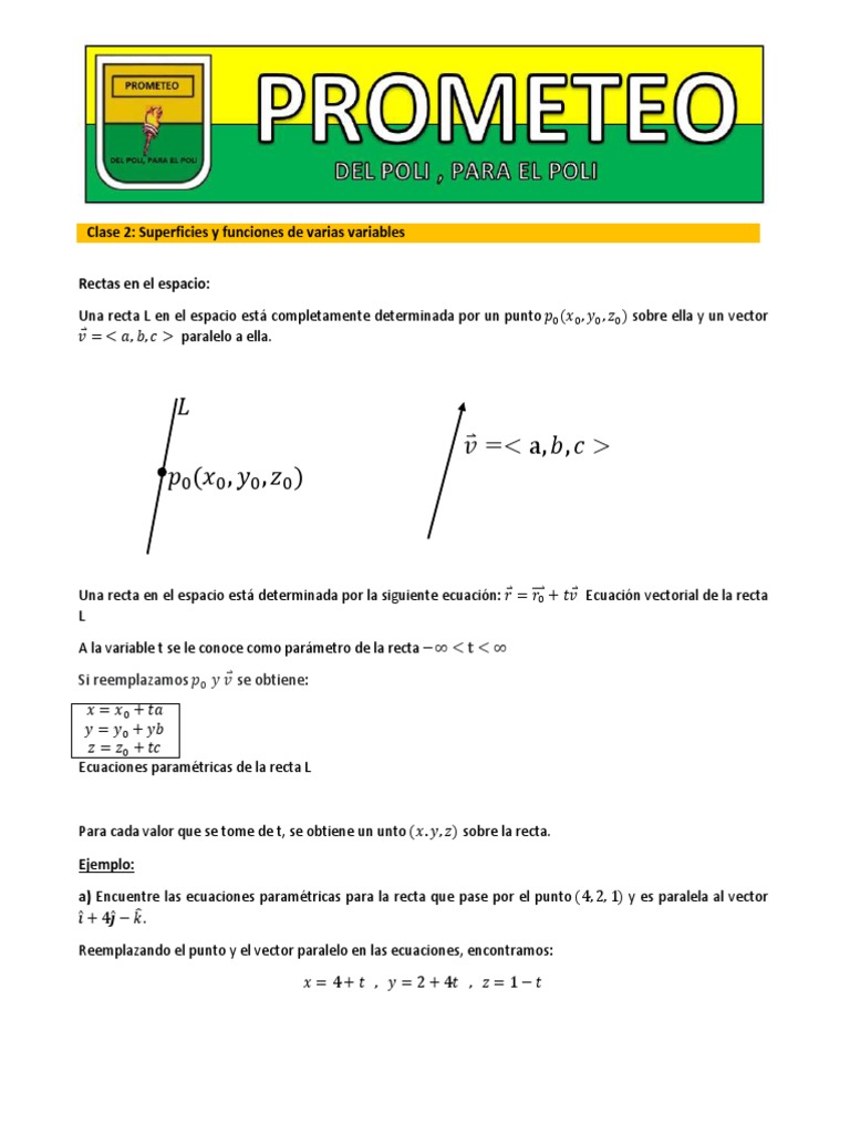 Calculo de Varias Variables - Clase 2 | Descargar gratis PDF | Línea ...