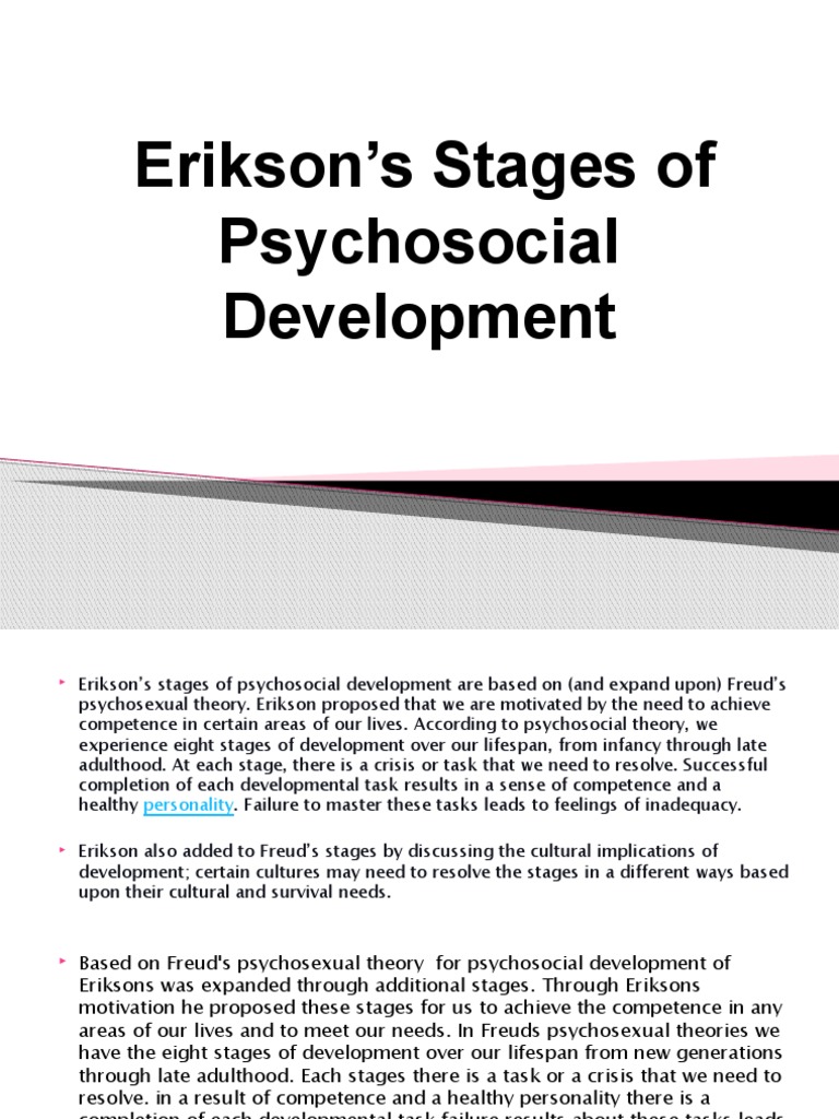 Eriksons Stages of Psychosocial Development | PDF | Adolescence ...